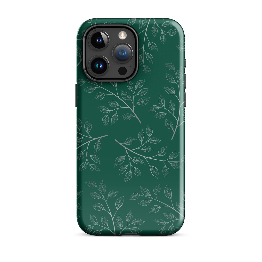 Forest Green Leaf iPhone 15, Woodland Tough Case Phone Protector ...