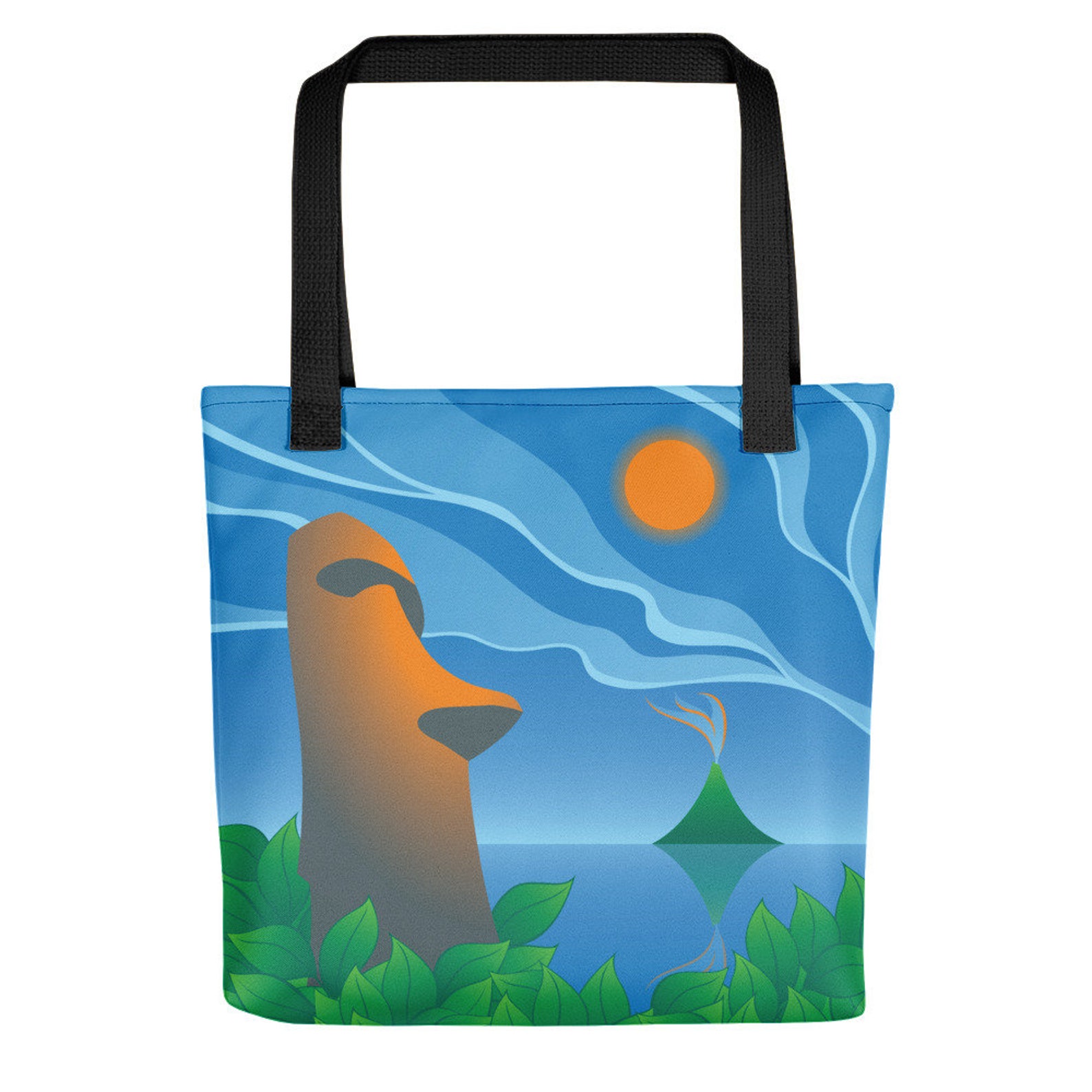 Moai Pop Art Tote Bag Tiki Tropical Book Bag Mid Century - Etsy