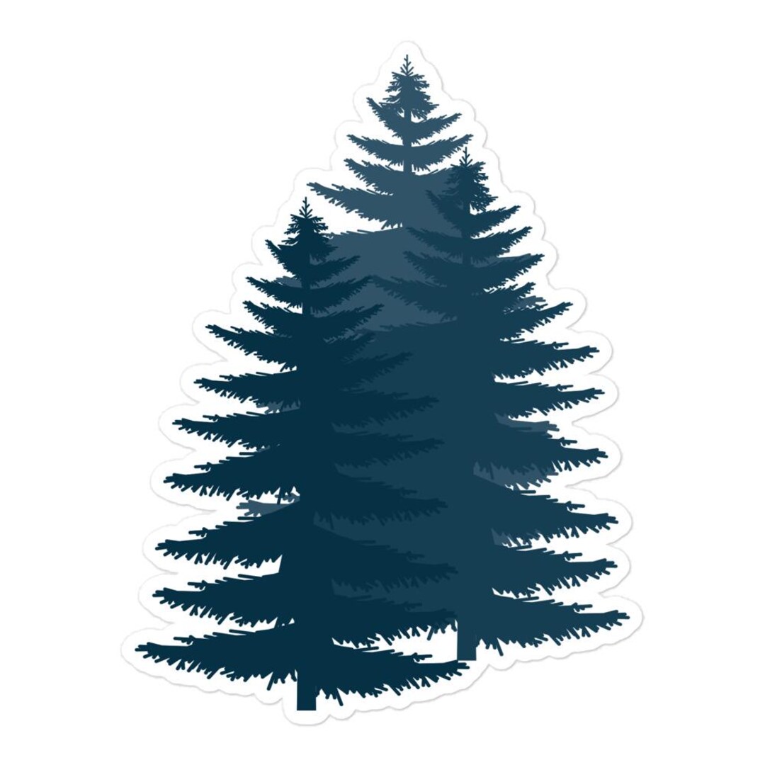 Blue Pine Trees Vinyl Decal Sticker, Woodland Forest Laptop & Tumbler ...