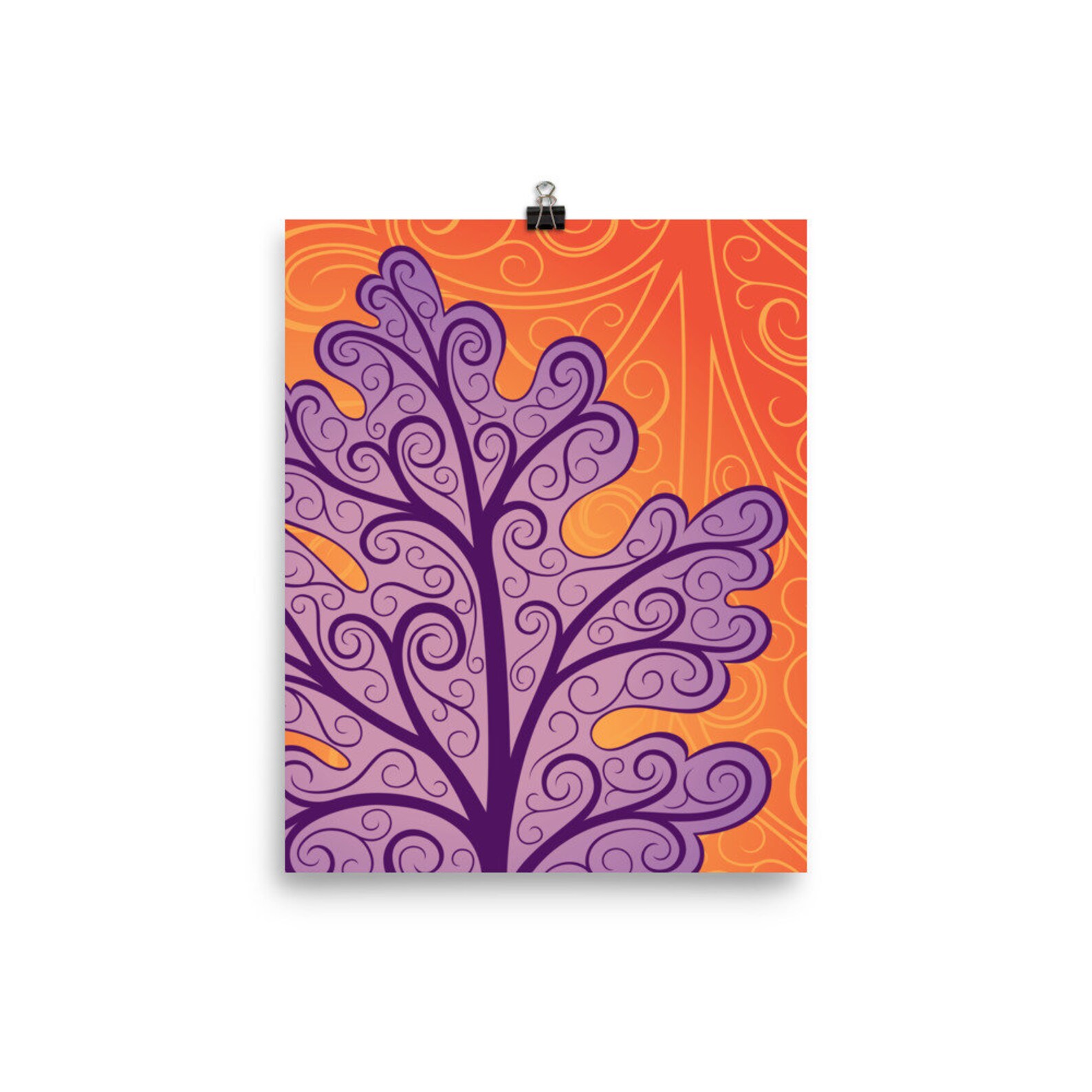 Oak Leaf Print Abstract Botanical Poster Autumn Wall Art - Etsy