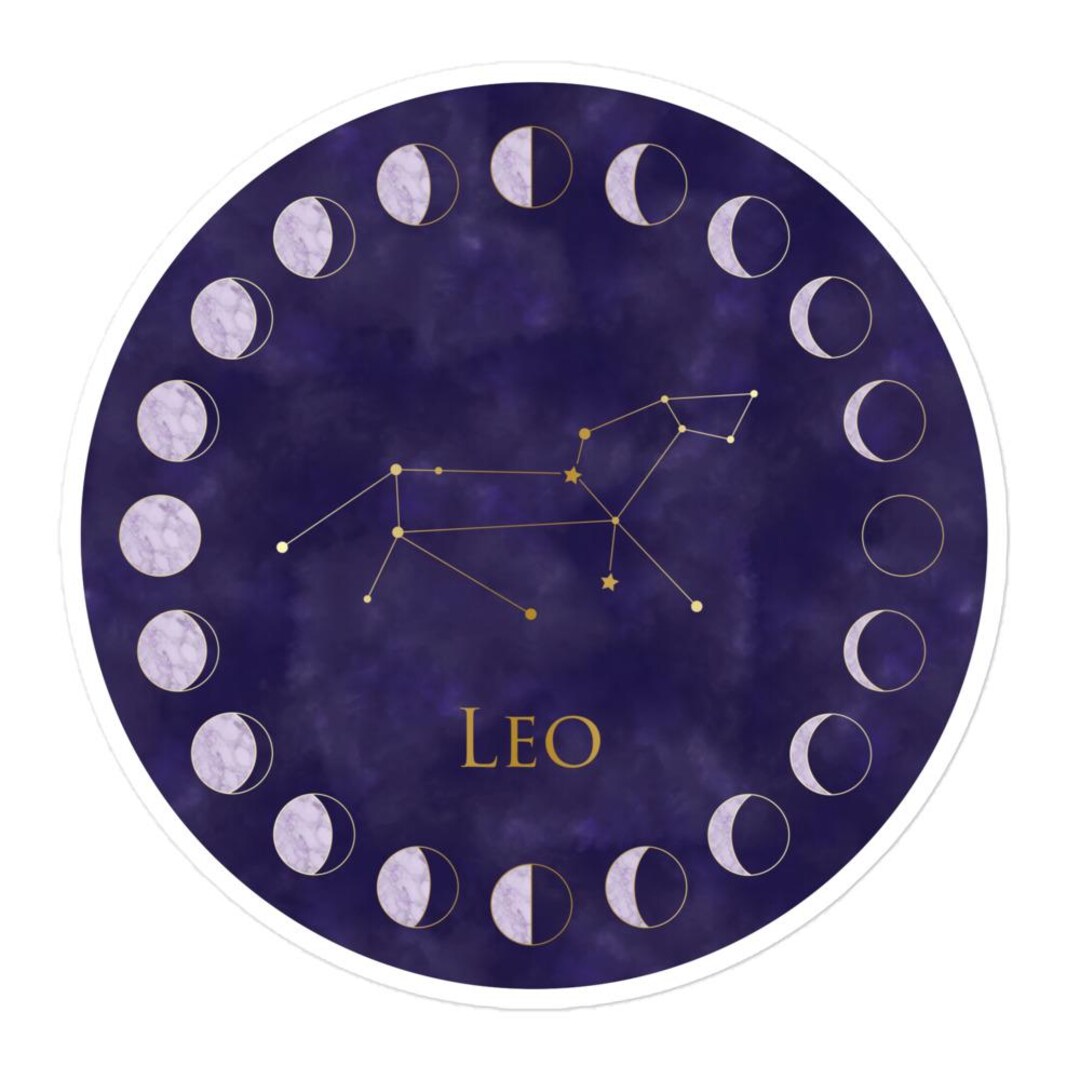 Leo Astrology Sign Vinyl Decal, Celestial Horoscope Waterproof Sticker ...