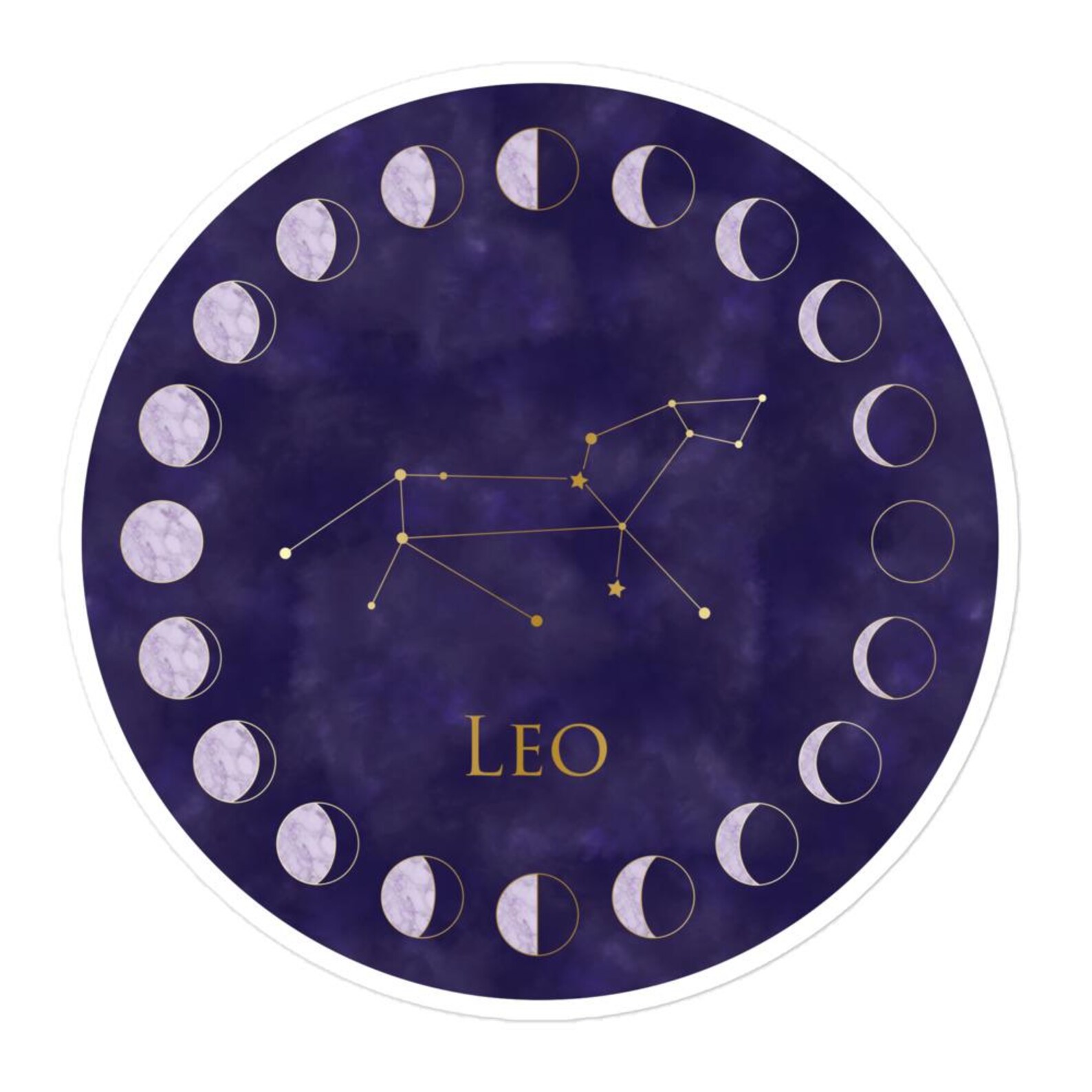 Leo Astrology Sign Vinyl Decal, Celestial Horoscope Waterproof Sticker ...
