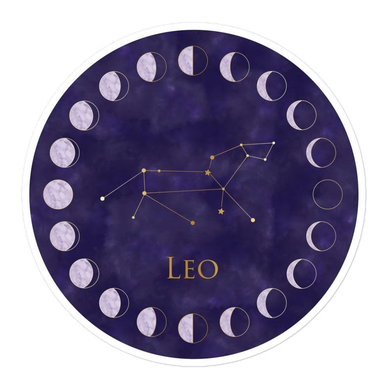 Leo Astrology Sign Vinyl Decal, Celestial Horoscope Waterproof Sticker ...
