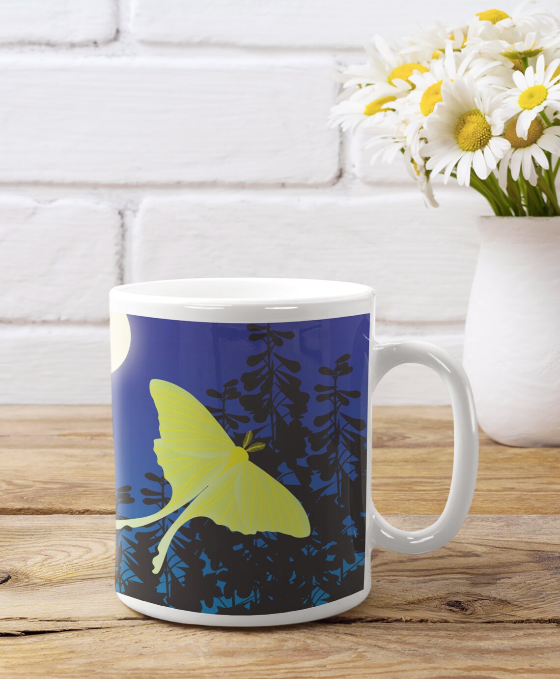 Luna Moth Mug Coffee Gift, Kitchen Decor, Summer Moon Art, Woodland ...