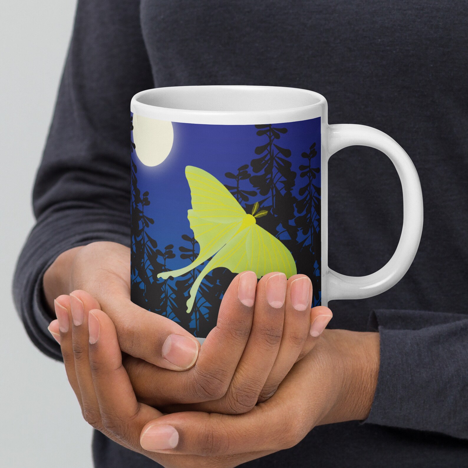 Luna Moth Mug Coffee Gift, Kitchen Decor, Summer Moon Art, Woodland ...