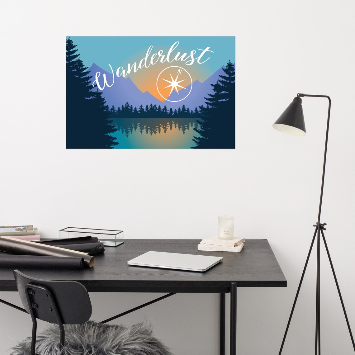 Wanderlust Motivational Poster, Adventure Awaits Inspirational Art ...