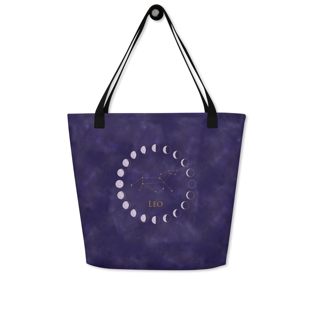 Leo Zodiac Tote, Moon Phase Astrology Purse, Celestial Constellation ...