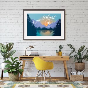 Wanderlust Motivational Poster, Adventure Awaits Inspirational Art ...