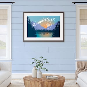Wanderlust Motivational Poster, Adventure Awaits Inspirational Art ...