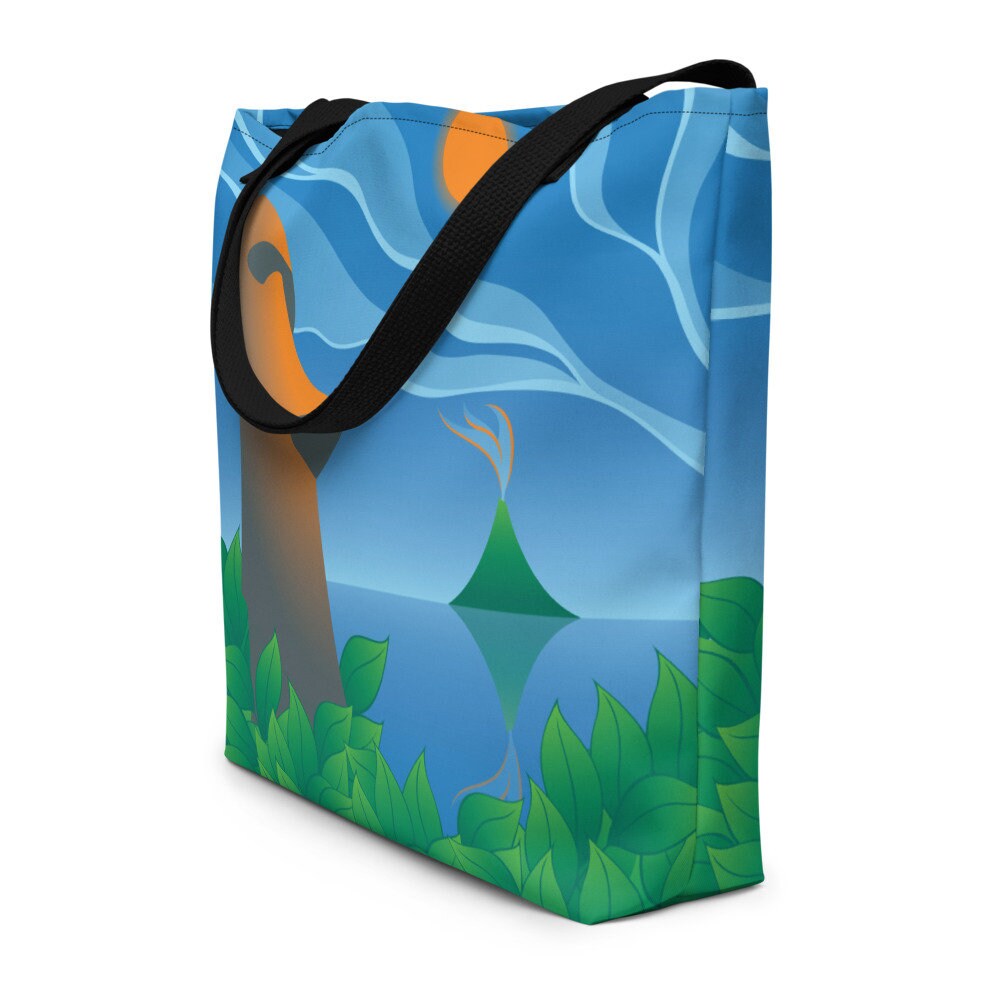 Moai Pop Art Tote Bag, Tiki Tropical Book Bag, Mid Century Reusable ...