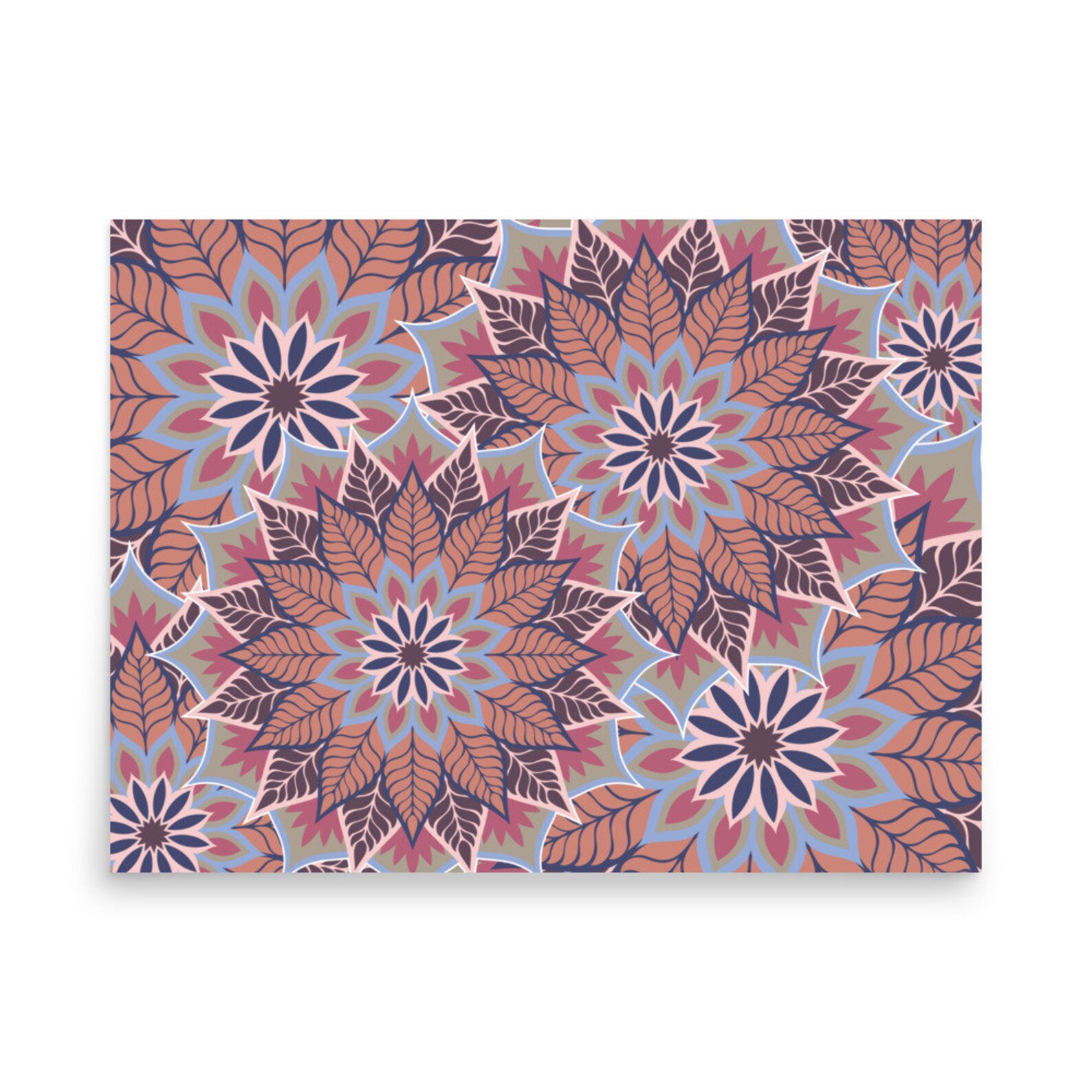 Rose Gold Mandala Art Print, Geometric Boho Dorm Room Decor, Abstract ...