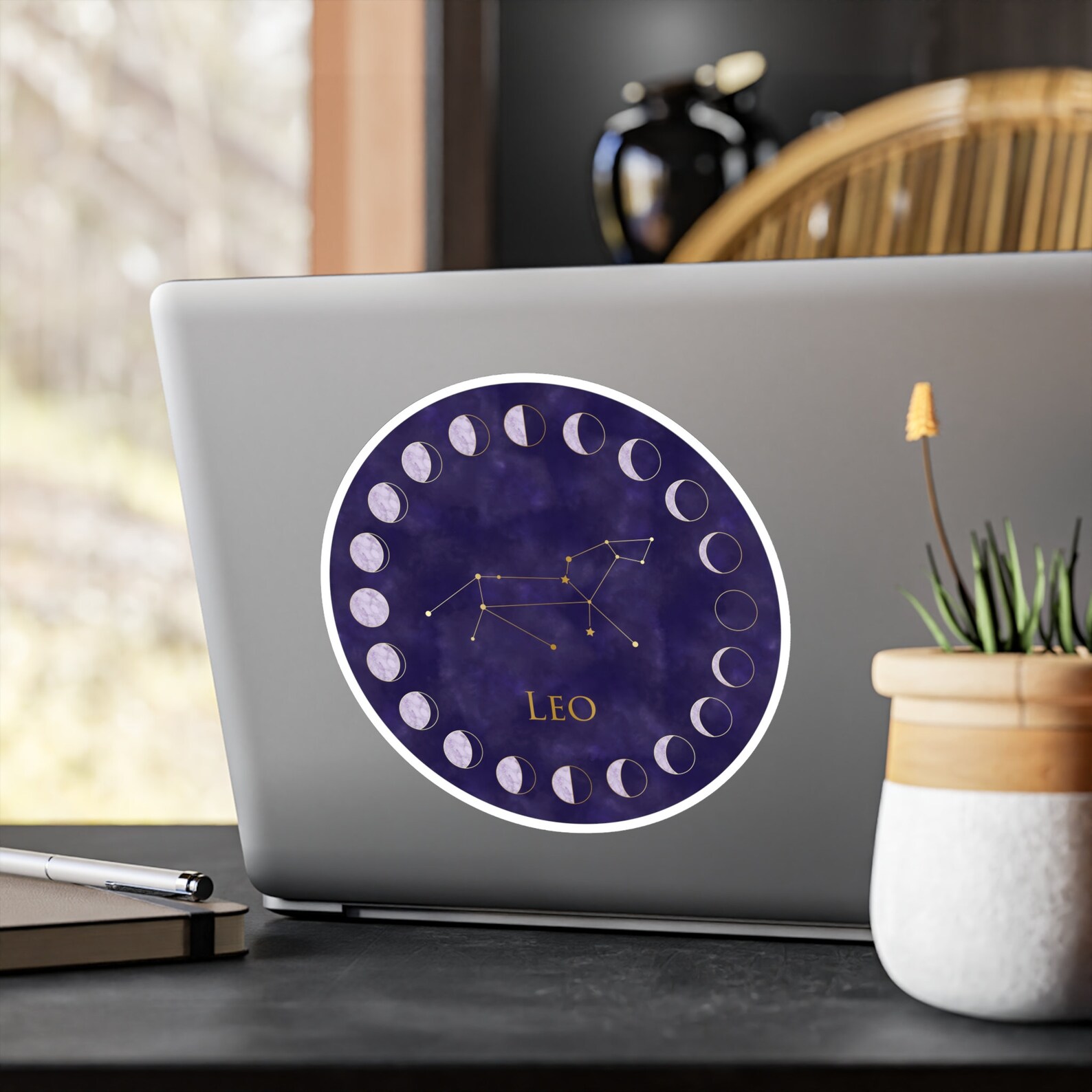 Leo Astrology Sign Vinyl Decal, Celestial Horoscope Waterproof Sticker ...