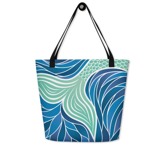 Mermaid Beach Bag Summer Ocean Tote Bag Fairy Tail Eco | Etsy