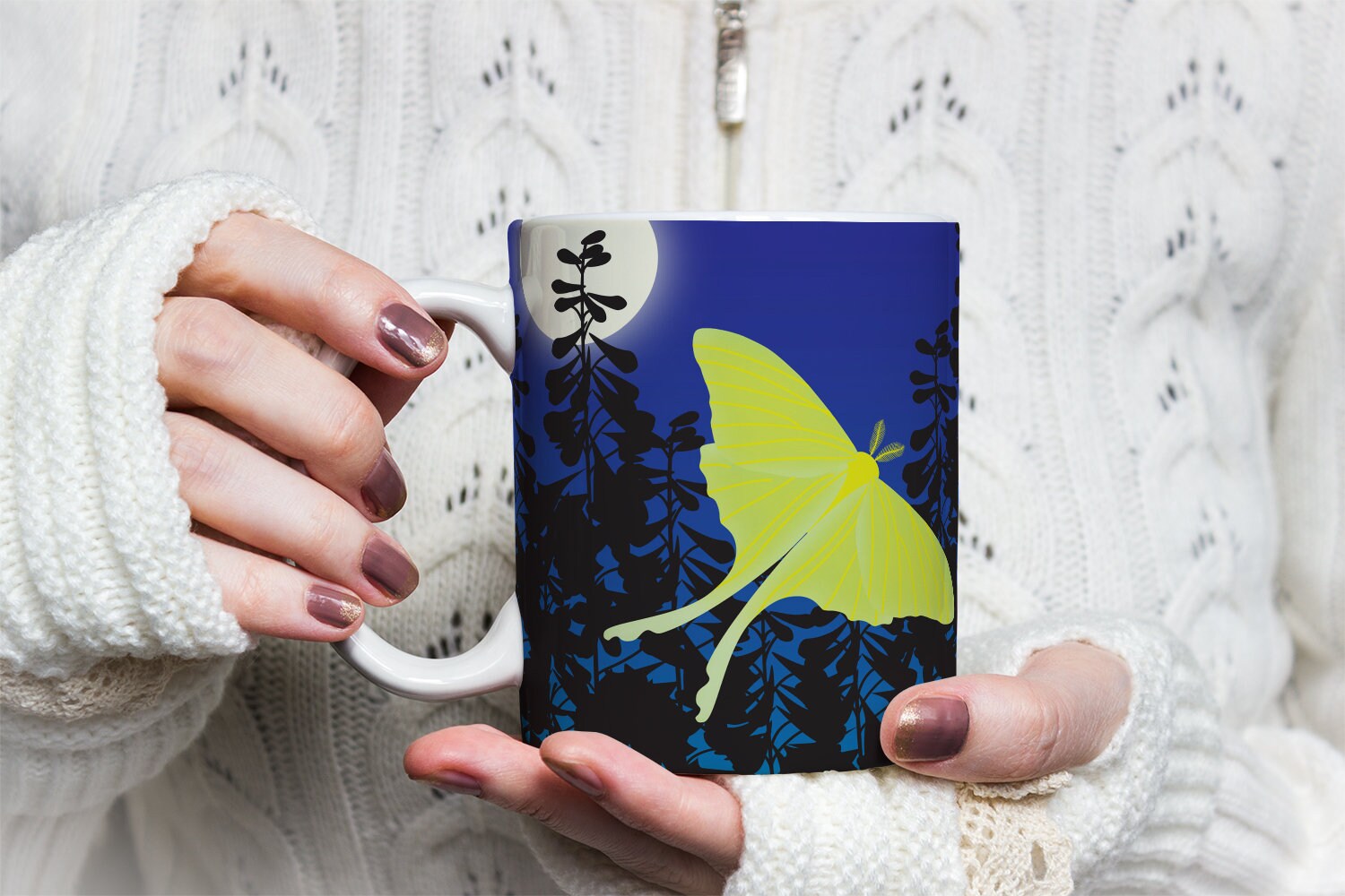 Luna Moth Mug Coffee Gift, Kitchen Decor, Summer Moon Art, Woodland ...