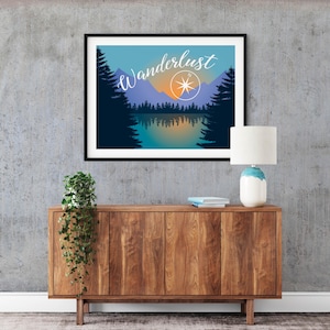 Wanderlust Motivational Poster, Adventure Awaits Inspirational Art ...