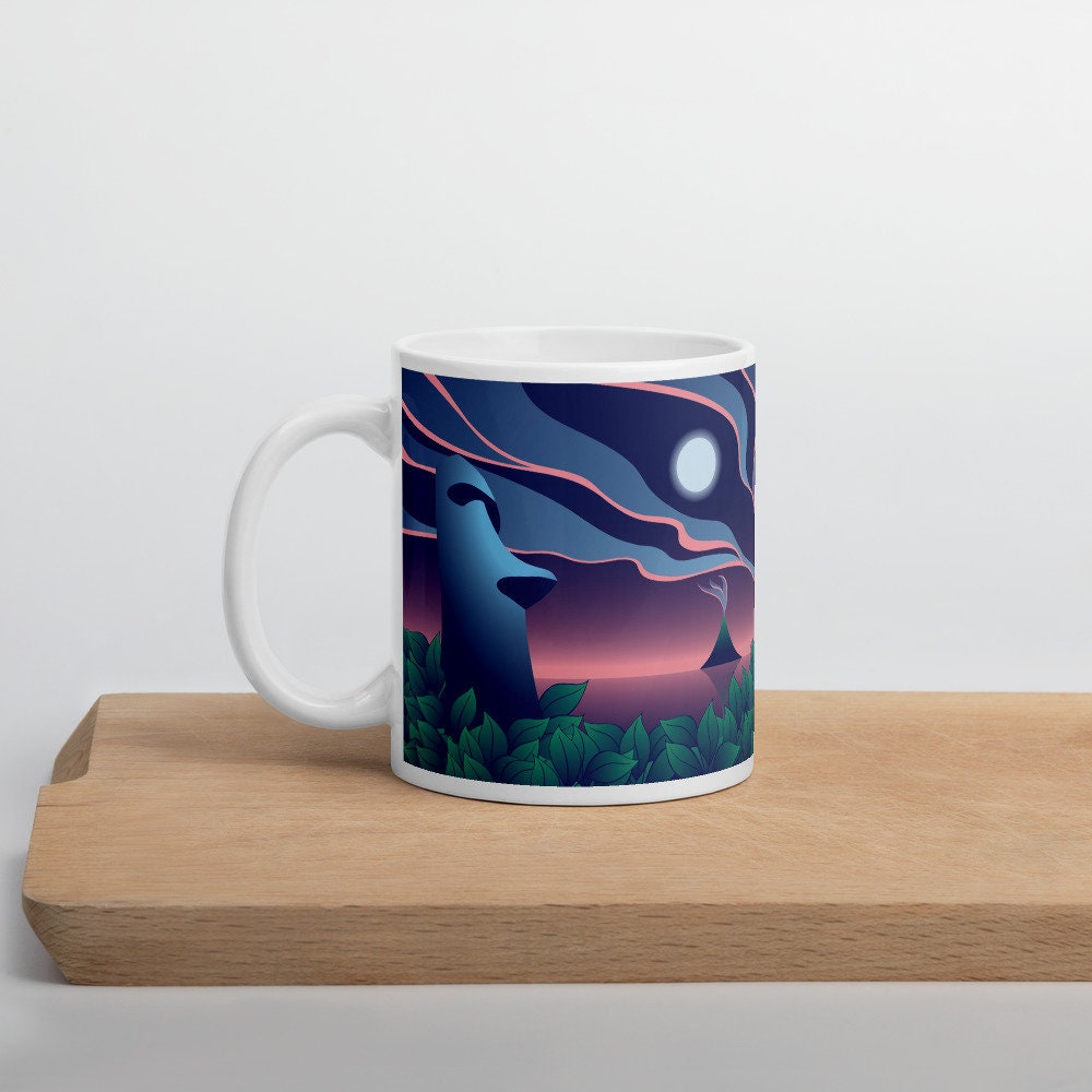 Moai Mug Tiki Bar Kitchen Decor Coffee Cup Pop Art Tropical - Etsy