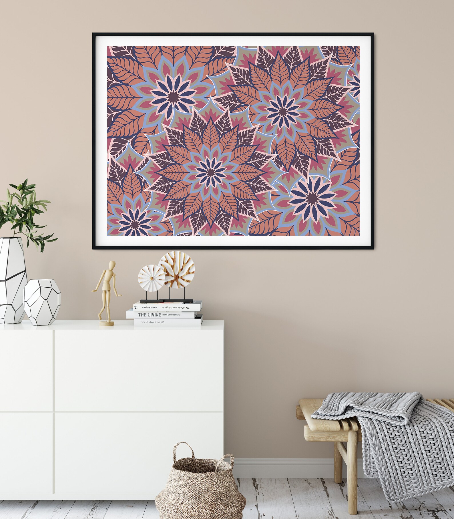 Rose Gold Mandala Art Print Geometric Boho Dorm Room Decor - Etsy
