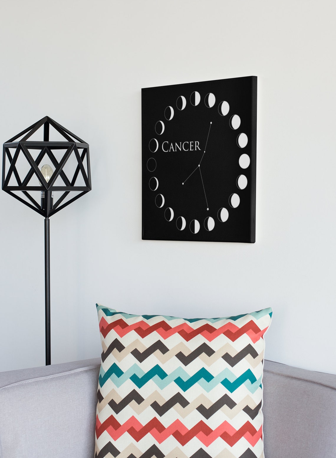 Cancer Zodiac Art Print Astrology Bohemian Home Decor Moon - Etsy