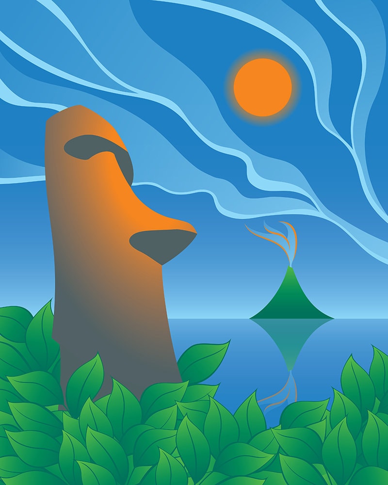 Moai Pop Art Tote Bag Tiki Tropical Book Bag Mid Century - Etsy