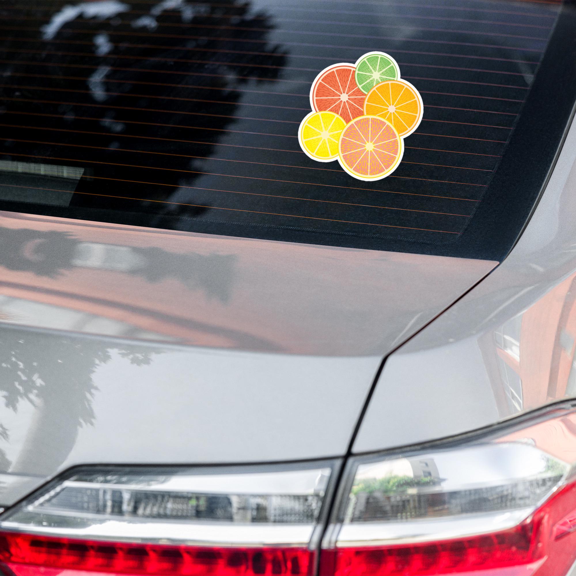Citrus Fruit Sticker, Grapefruit Lemon Orange Lime Decal, Cute Colorful ...
