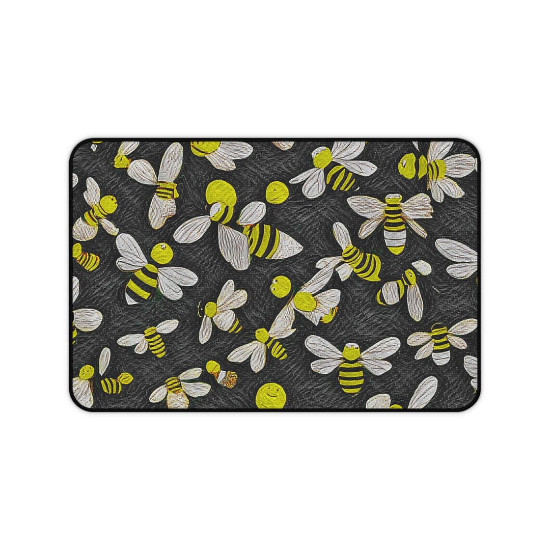 Bee Desk Mat, Honeybee Office Decor, Yellow Bumblebee Mousepad, Nature ...