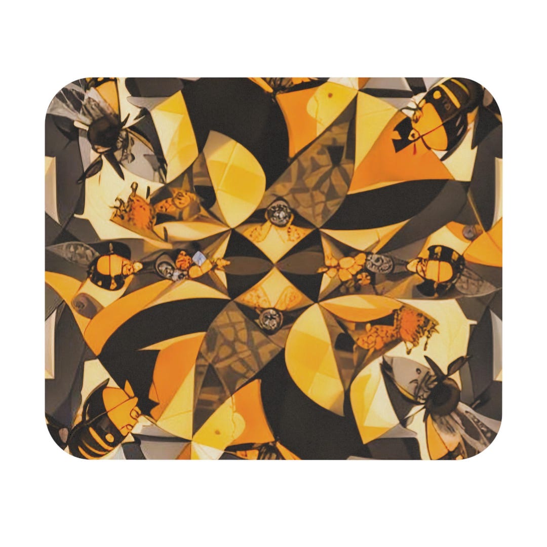 Bee Mouse Pad, Abstract Bee Design, Office Desk Decor, Honey Bee Gift ...