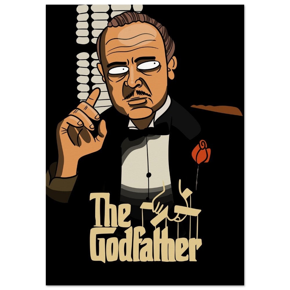 The Godfather Ugly Cartoon Caricature Poster - Etsy