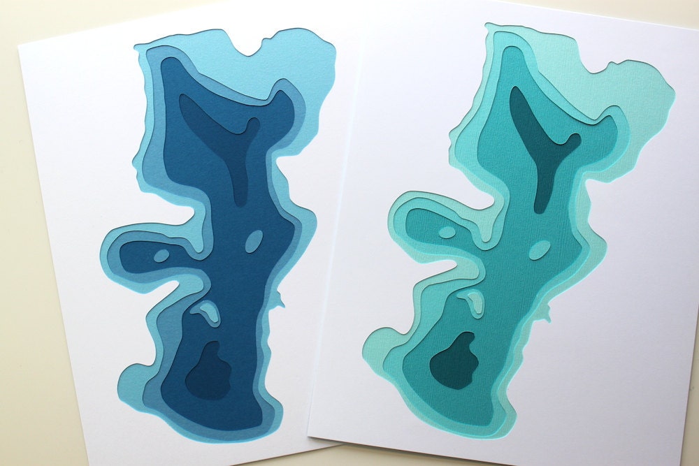 Cedar Lake original 8 x 10 papercut art | Etsy