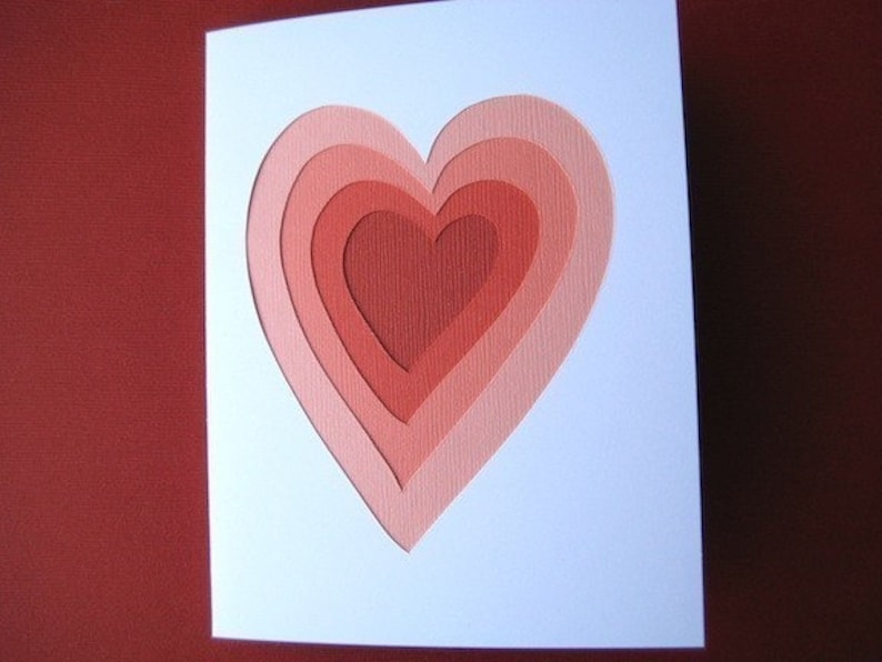 Layered Love One Hand Cut Art Card - Etsy