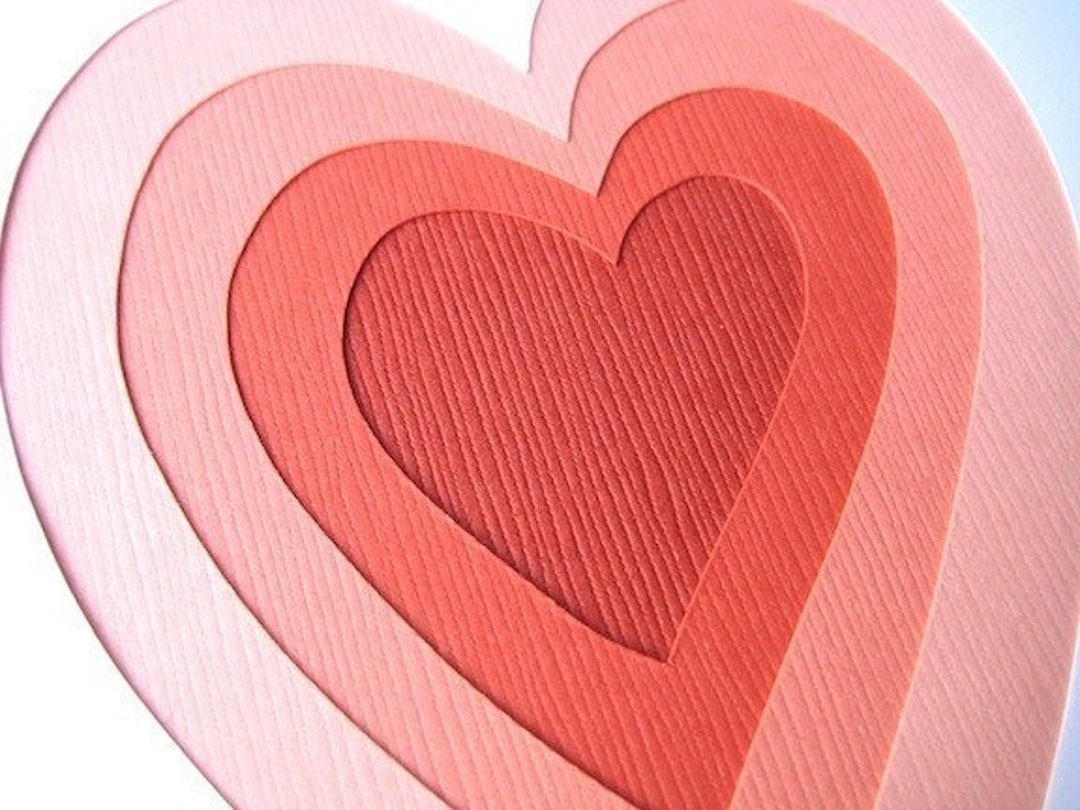 Layered Love - One Hand Cut Art Card - Etsy