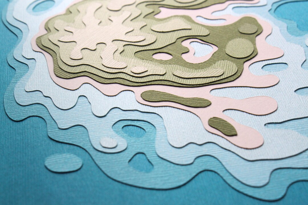 Imaginary Islands 810 No. 2 (8 X 10 Original Papercut) - Etsy