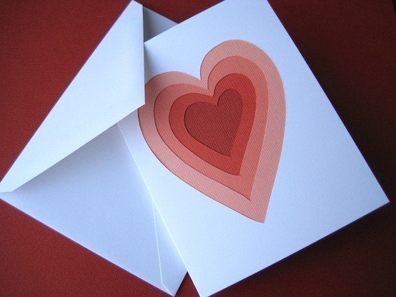 Layered Love One Hand Cut Art Card - Etsy
