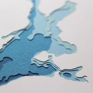 Lake Wisconsin - Original 8 X 10 Papercut Art in Your Choice of Color ...