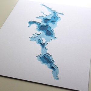 Lake Sunapee - Original 8 X 10 Papercut Art in Your Choice of Color - Etsy