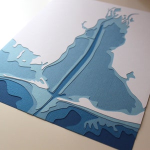 Mobile Bay - Original 8 X 10 Papercut Art in Your Choice of Color - Etsy