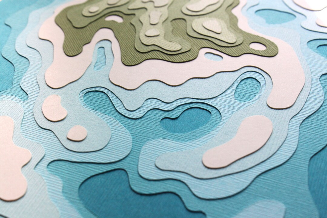 Imaginary Islands 810 No. 3 (8 X 10 Original Papercut) - Etsy