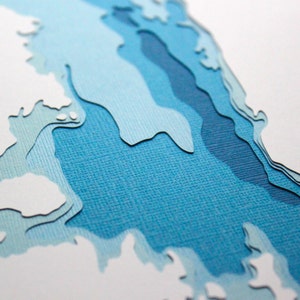 Flathead Lake - Original 8 X 10 Papercut Art - Etsy