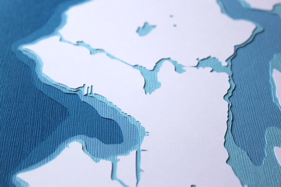 Seattle 8 X 10 Layered Papercut Art in Your Choice of Colors - Etsy