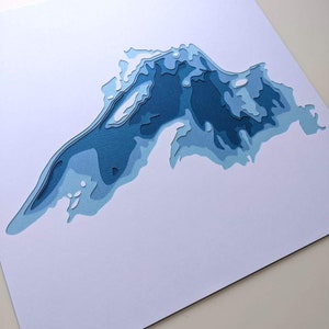 Lake Superior - Original 12 X 12 Papercut Art - Etsy