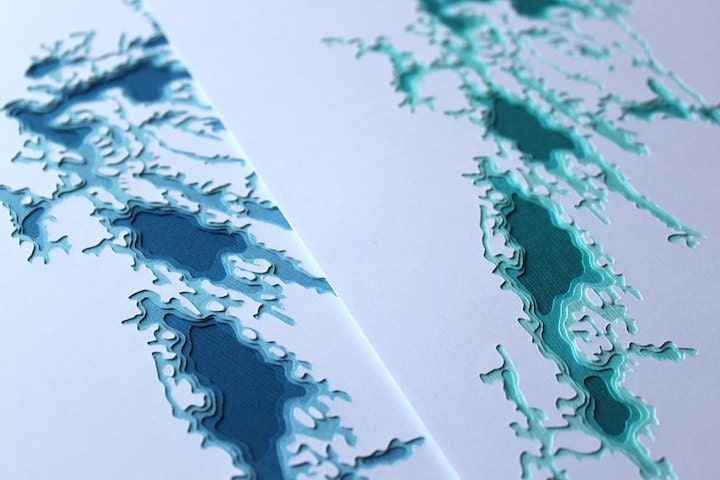Rainy Lake - Original 8 X 10 Papercut Art - Etsy