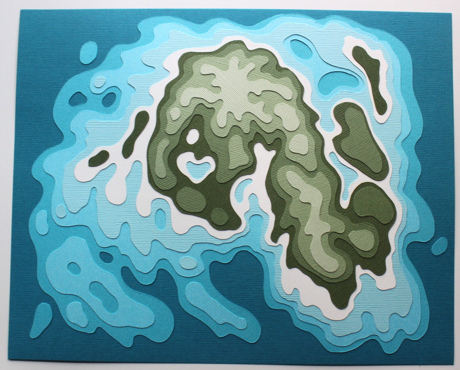 Imaginary Islands 810 No. 2 8 X 10 Original Papercut - Etsy