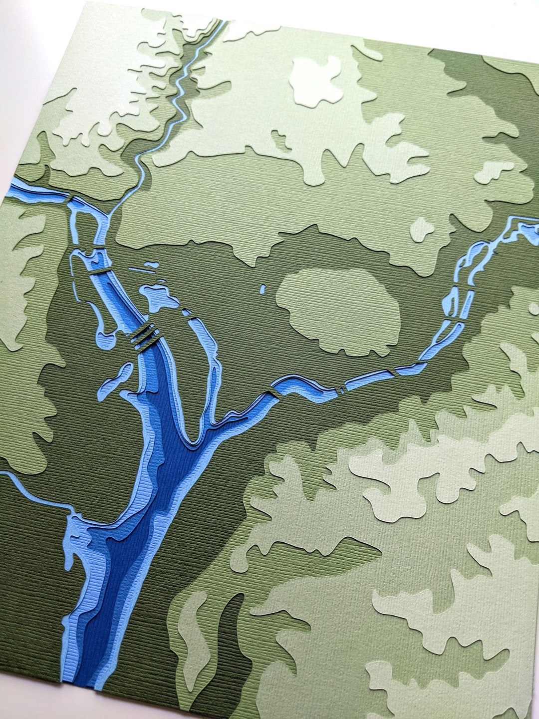 Washington, DC With Topography - 8 X 10" Layered Papercut Art - Etsy