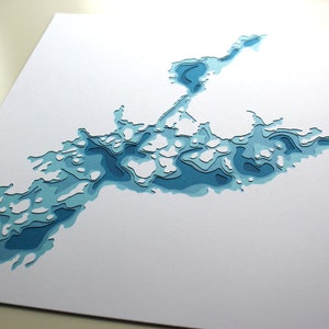Burntside Lake - Original 12 X 12 Papercut Art - Etsy