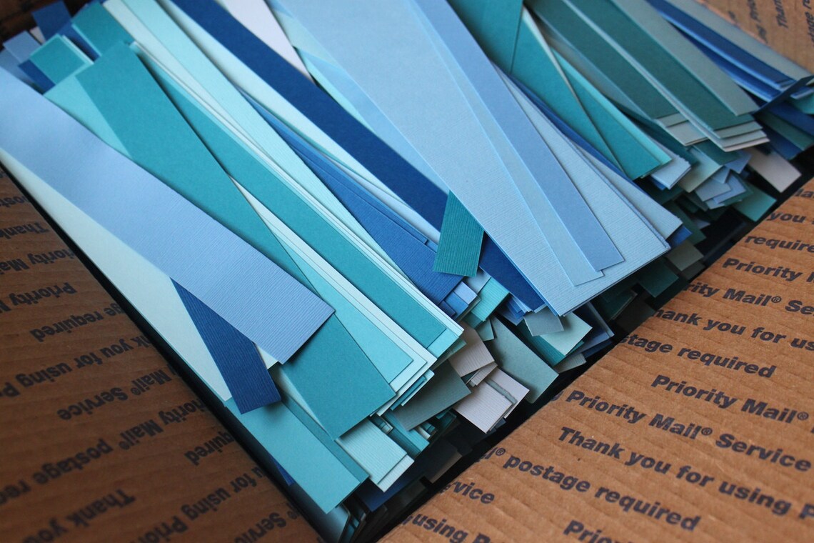 Large Box of Blue Paper Scraps - Etsy