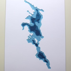 Lake Sunapee - Original 8 X 10 Papercut Art in Your Choice of Color - Etsy