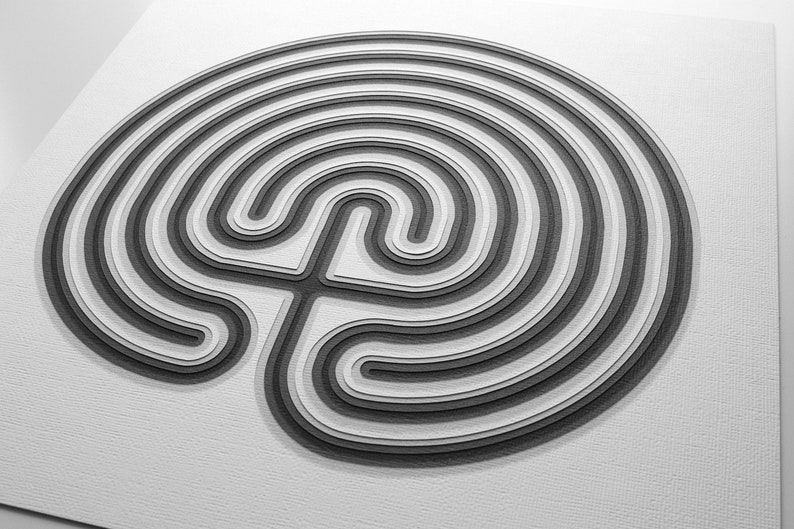 Labyrinth 12 X 12 Layered Cut Paper Artwork - Etsy