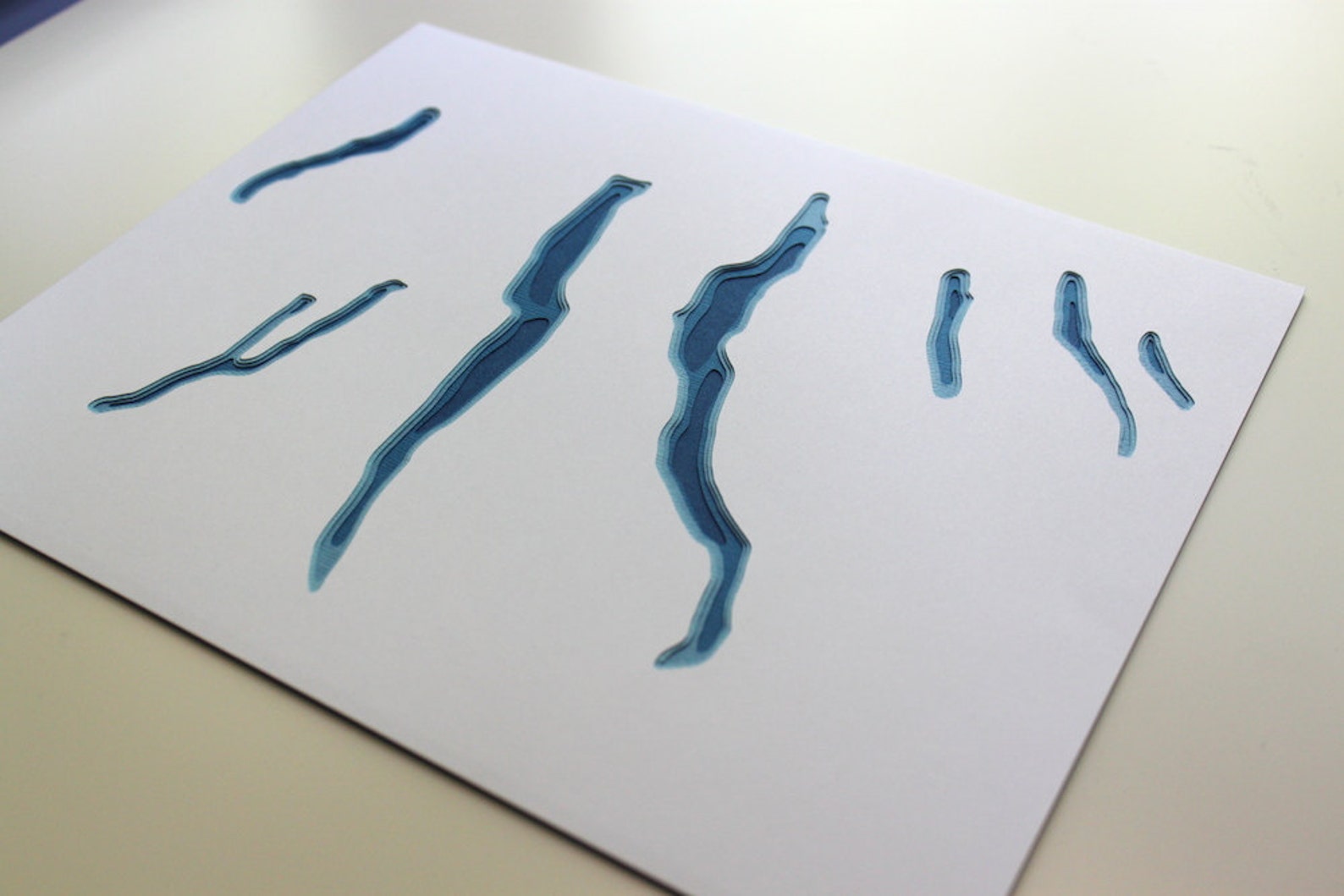 Finger Lakes 8 X 10 Layered Papercut Art | Etsy