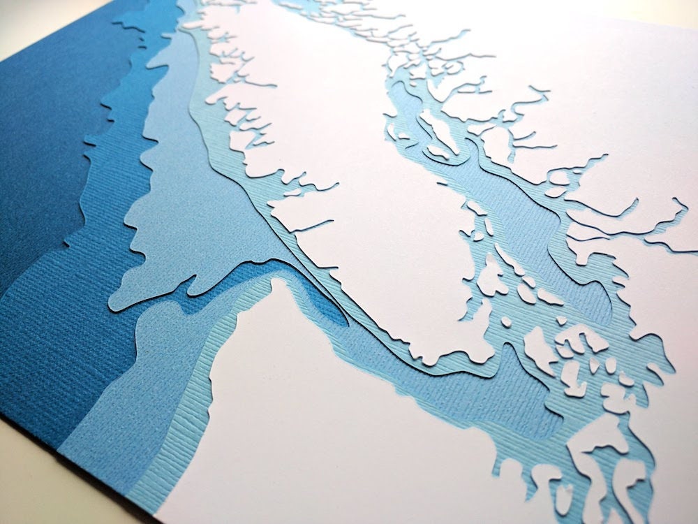 Vancouver Island 8 X 10 Layered Papercut Art | Etsy