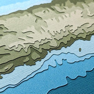 Puerto Rico With Topography - 8 X 10" Layered Papercut Art - Etsy