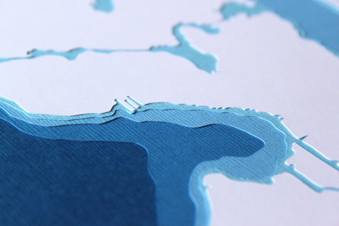 Seattle 8 X 10 Layered Papercut Art in Your Choice of Colors - Etsy